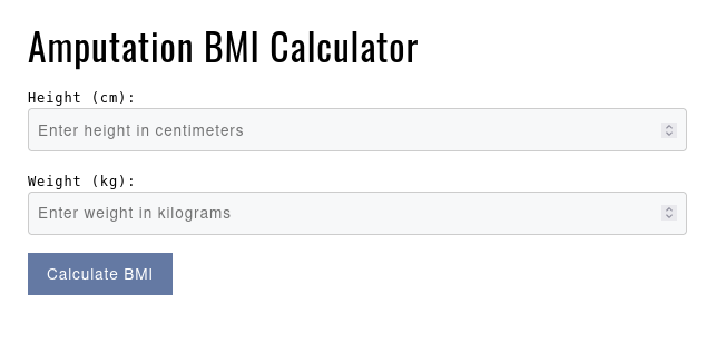 Amputation Bmi Calculator - Your Calculator Home